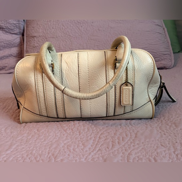 Coach | Bags | Coach Ivory Leather Satchel | Poshmark